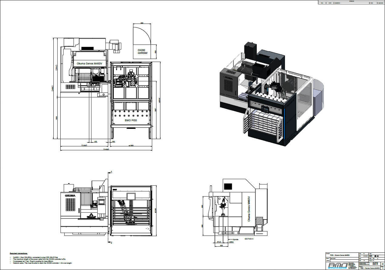 Lay-out examples Okuma | BMO Automation | CNC Automation