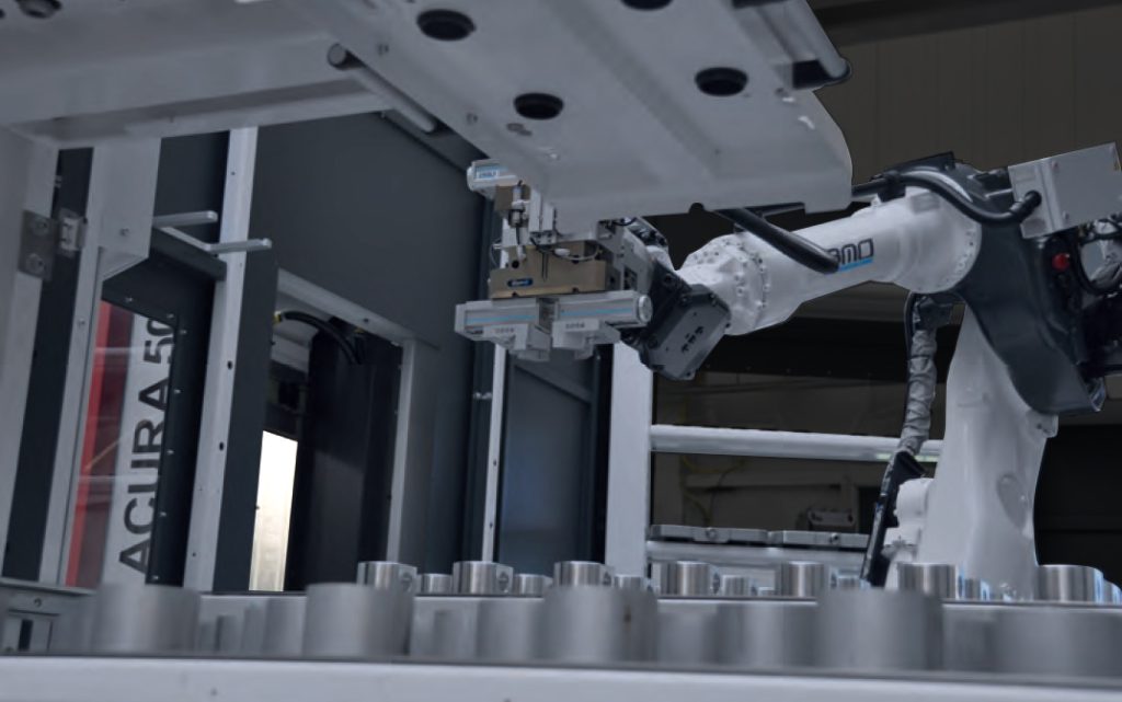 Twee Acura CNC-machines aan één robotcel | BMO Automation